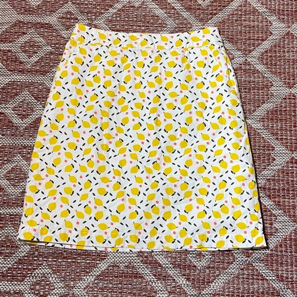 Boden | Skirts | Boden Francesca Aline Ivory Lemon Fruit Skirt Size ...